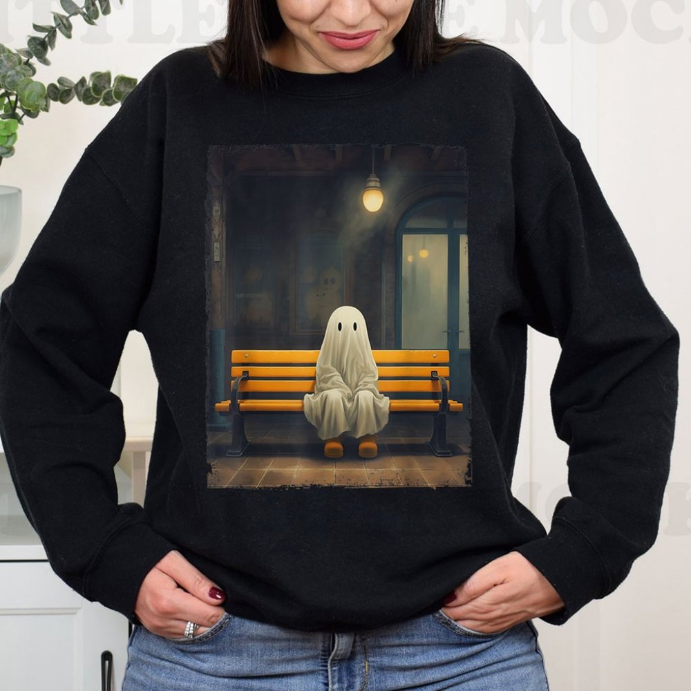 Vintage Cute Ghost Waiting Sitting On Chair Halloween… - Gem
